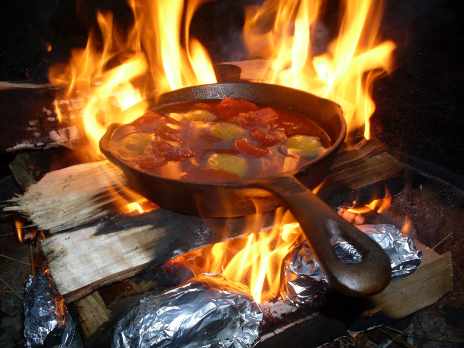 Can you cook food on an open fire?