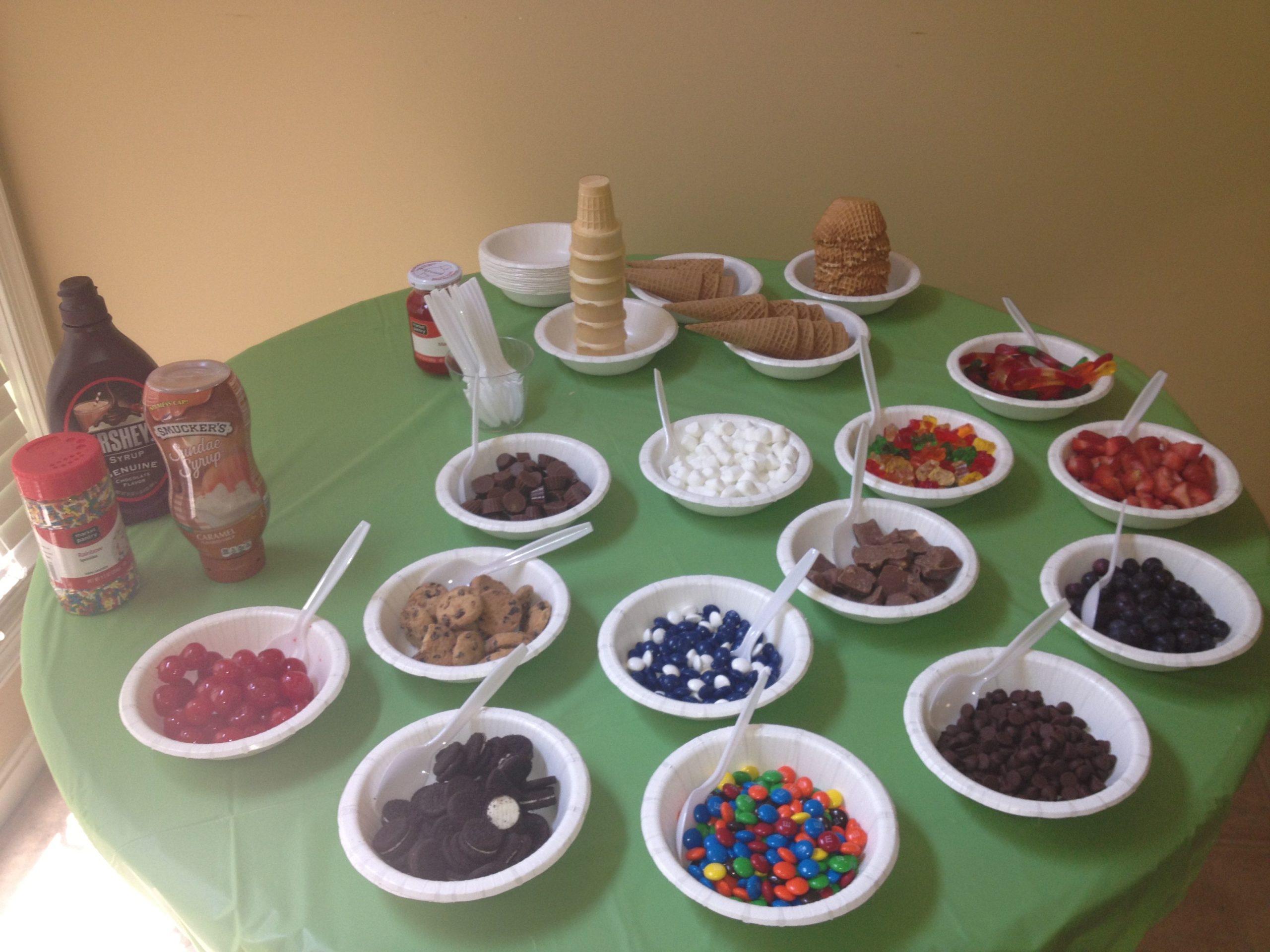 What toppings go on ice cream sundaes?