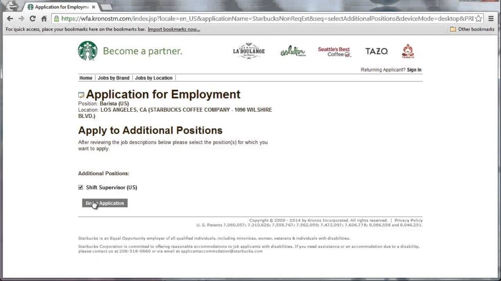 How do I fill out a Starbucks application?