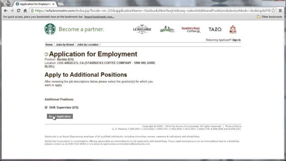 How do I fill out a Starbucks application?