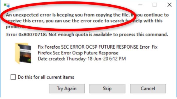 How do you fix an unexpected error?