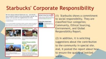 How does Starbucks demonstrate corporate social responsibility?