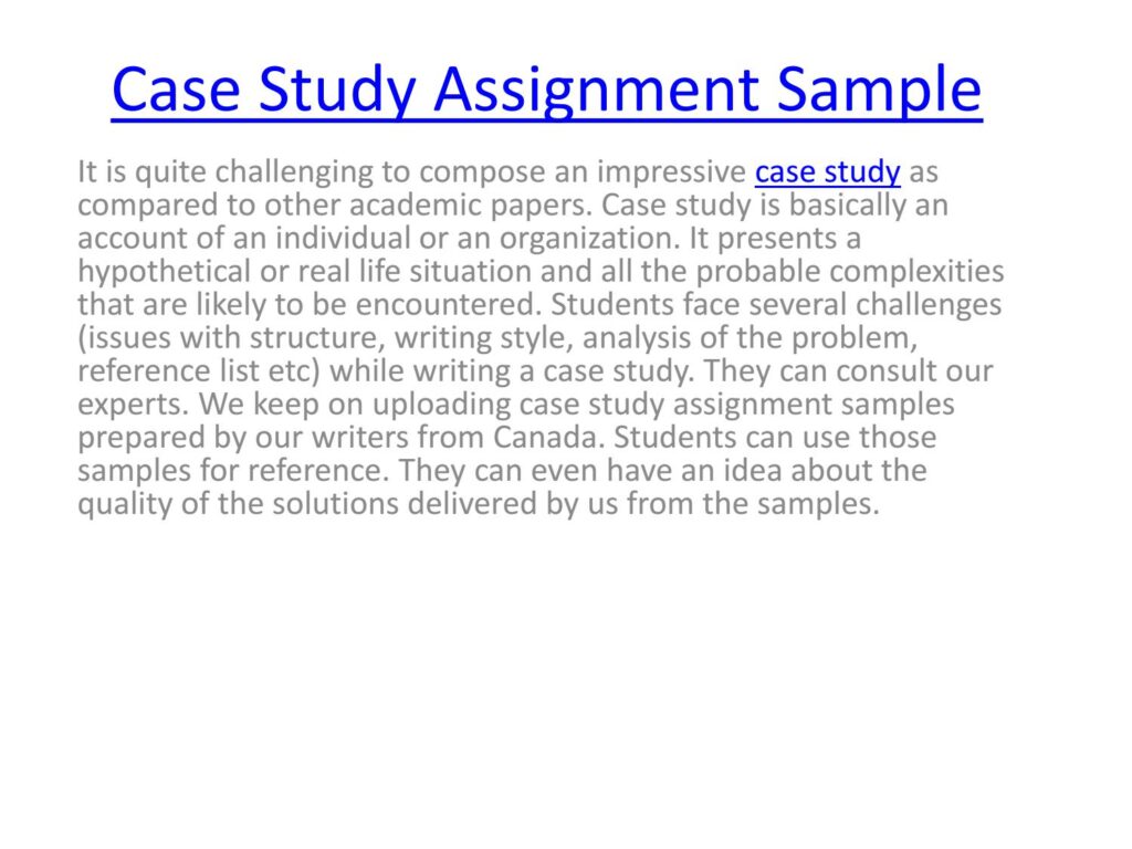 What is a case study examples?