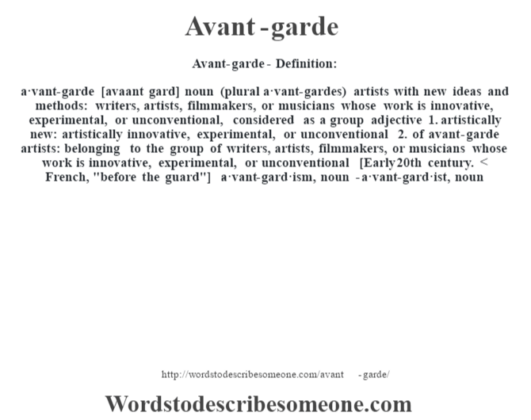 What is avant mean in French?
