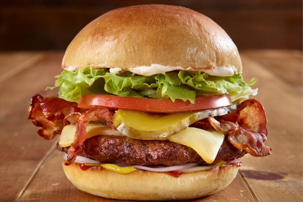 What is on the big bacon cheddar burger?