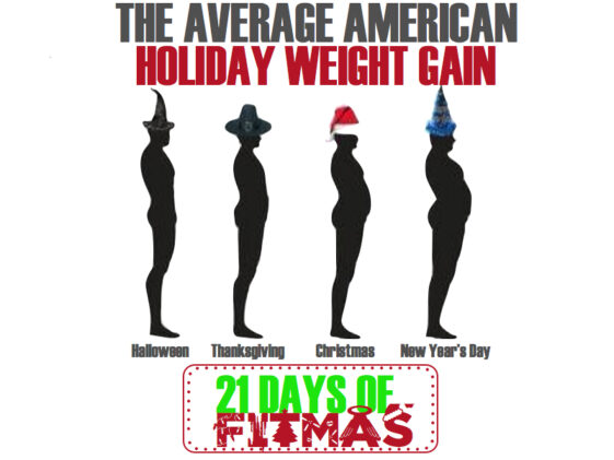 What is the average weight gain between Thanksgiving and Christmas?