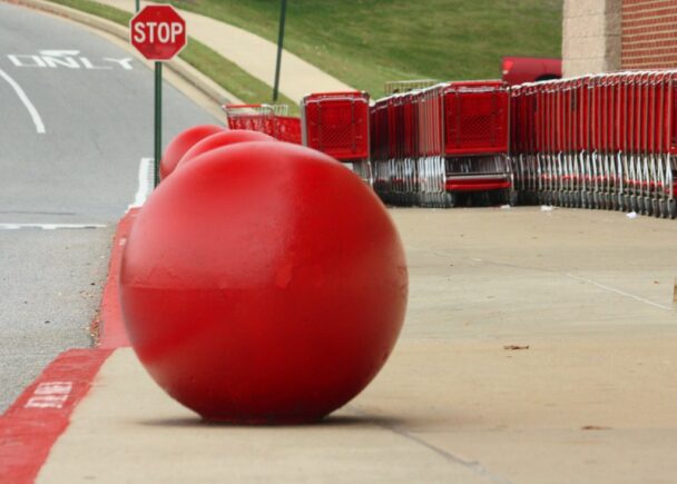 Why are there red balls in front of Target?